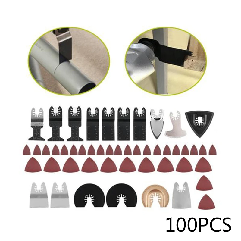 100 pces misturados oscilante multi ferramenta viu lâminas acessório kit para fein makita ...