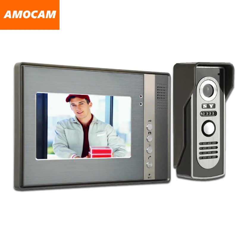 7" Monitor Video Door Phone System Video Intercom Door Camera IR Night ...