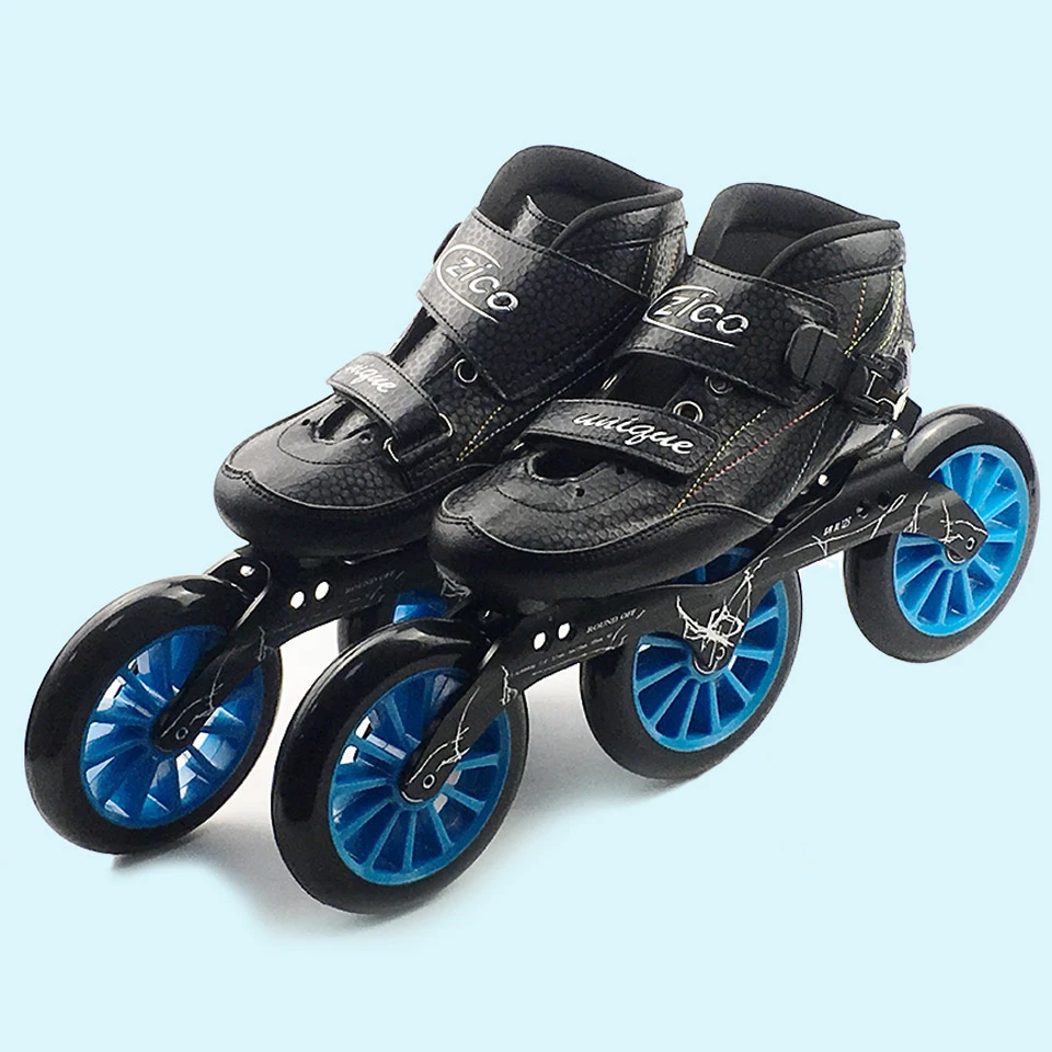 Speed Inline Skates 3*125mm Wheels Patines Roller Skates ZICO ...