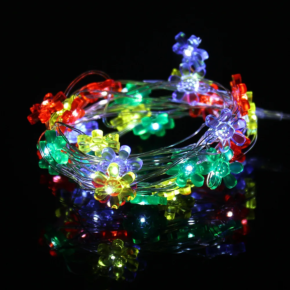 30LED красочный цветок в форме серебряной линии световая гирлянда ...