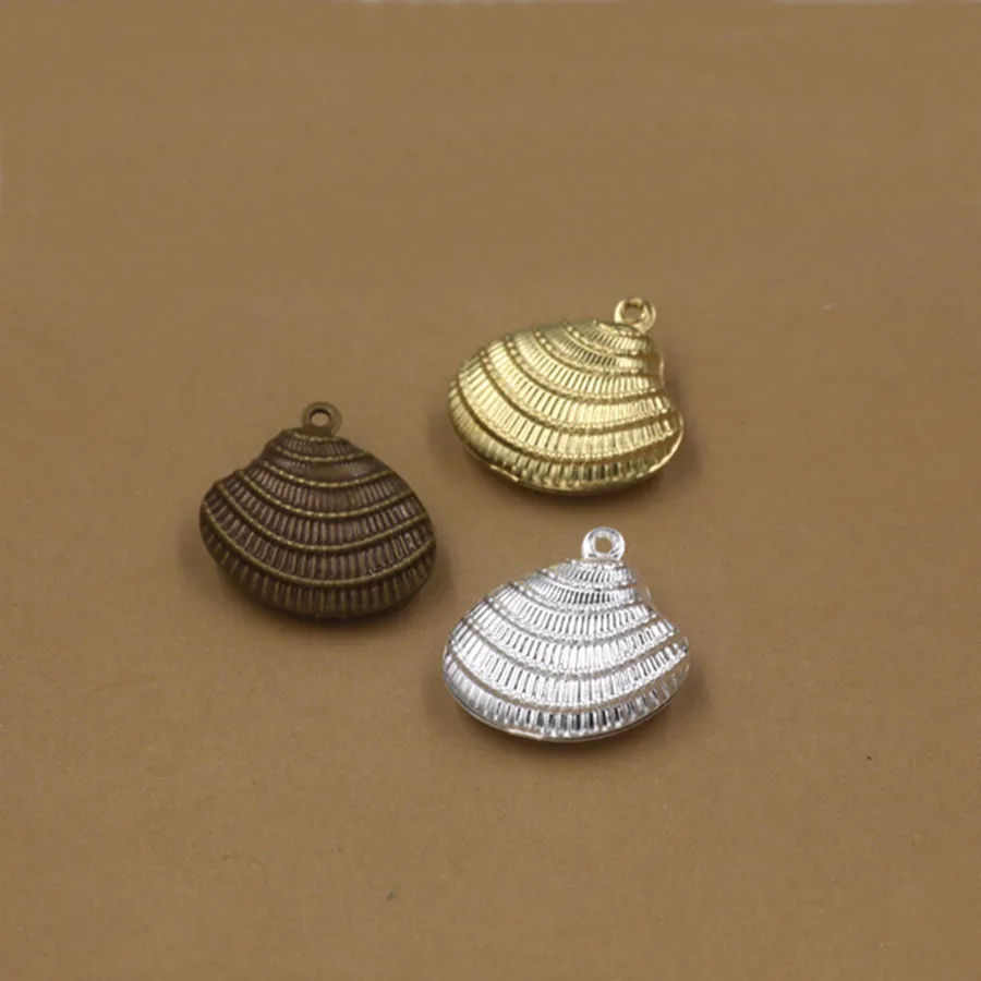 SEA MEW 100 PCS 17*19mm Antique Bronze Raw Brass Silver Color Filigree ...