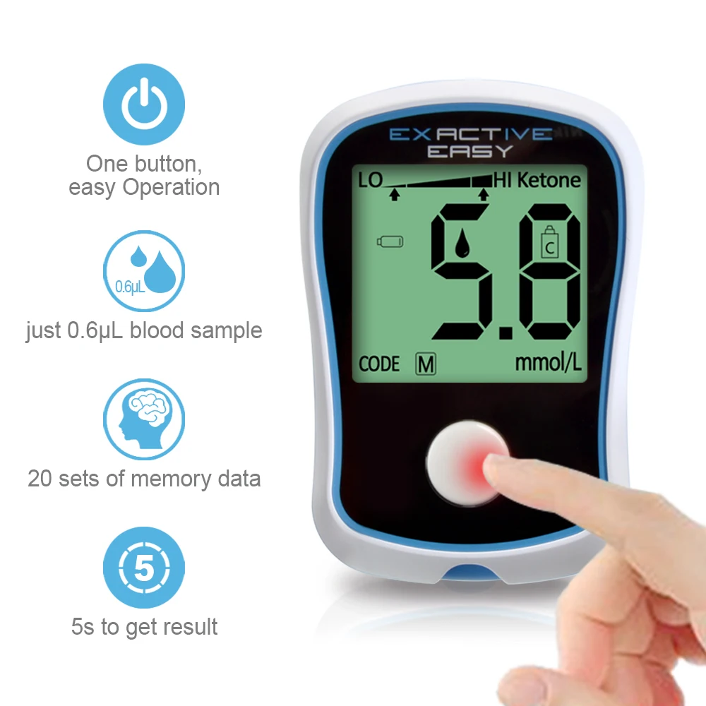 Blood Glucose Meter Medical Device Measuring Blood Sugar Glucometer for ...