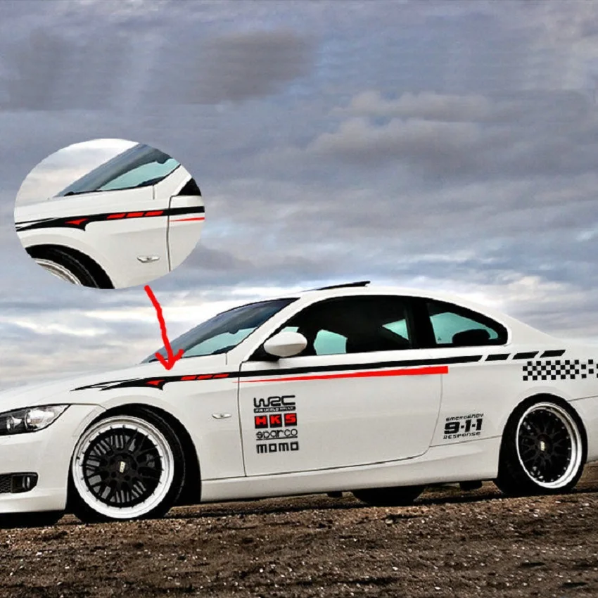 Car Truck Vinyl Waistline Sticker Body Side Stripes Decal For Most ...