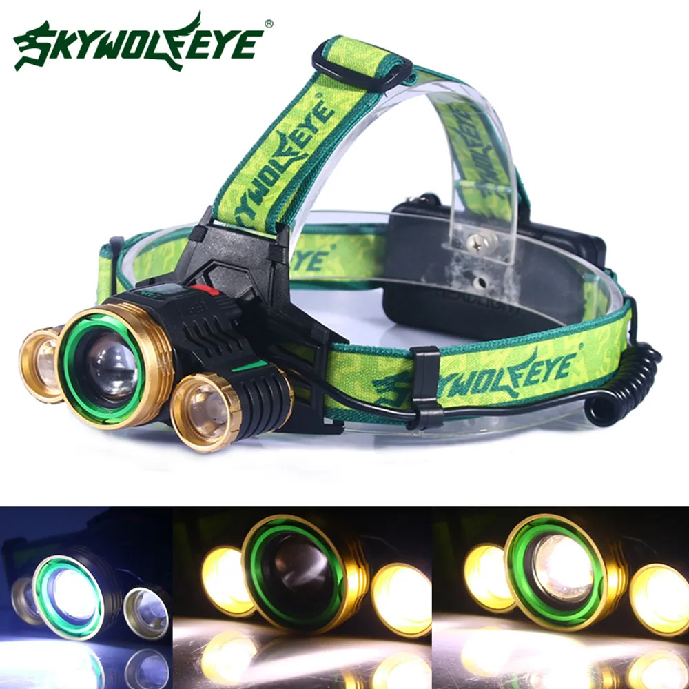 Skywolfeye Led Headlamps Rechargeable Zoomable Headlights Flashlights ...