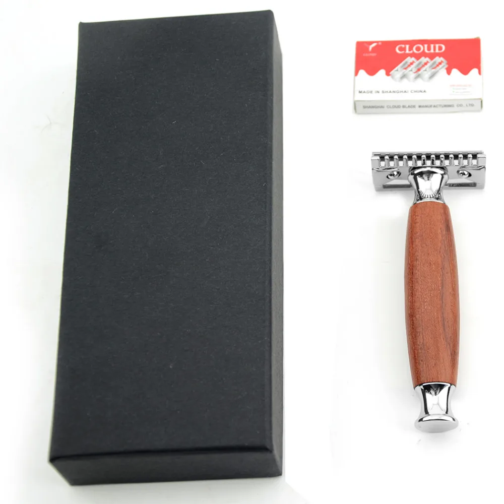 Double Edge Classic Safety Razor Set Open Comb Shaving Razor Wooden ...