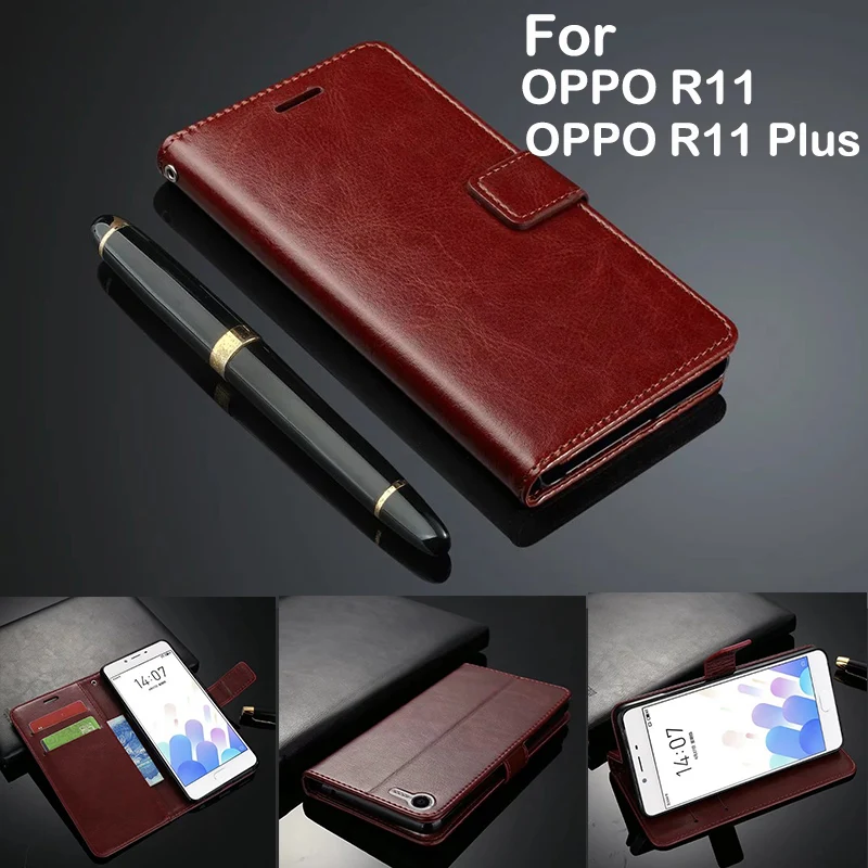 Original Card Holder Flip Fundas For OPPO R11 Case Cover Leather Luxury ...