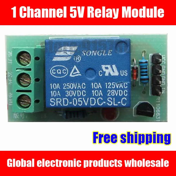 Free Shipping 5v 1 Channel Relay Module / 5v Relay Driver Module / 1ch ...