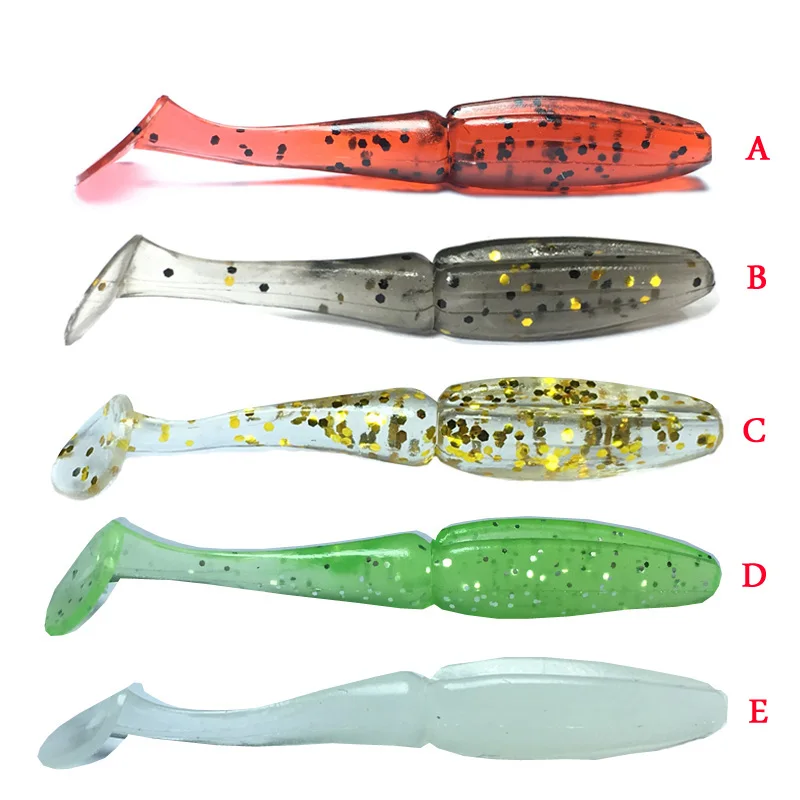 KMRESA – Leurre de pêche en silicone souple avec queue en T de 5 cm, 0 ...