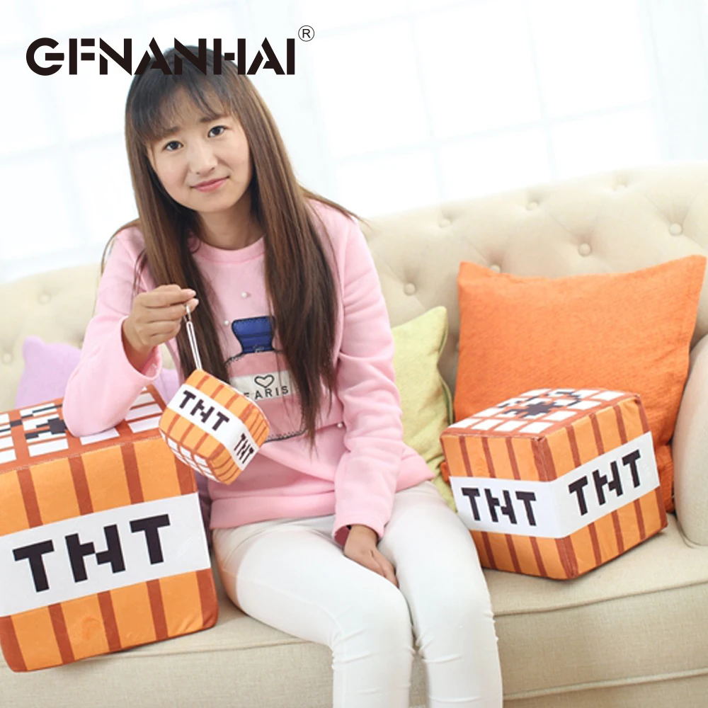 1pc 20cm Cartoon Game Minecraft TNT Bomb Plush Toy Stuffed Keychain ...