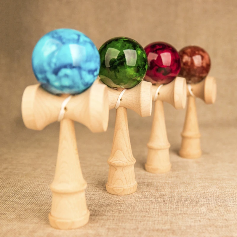 Beech Wood kendama ball Marble Color Paint ball Sport Ball Traditional ...