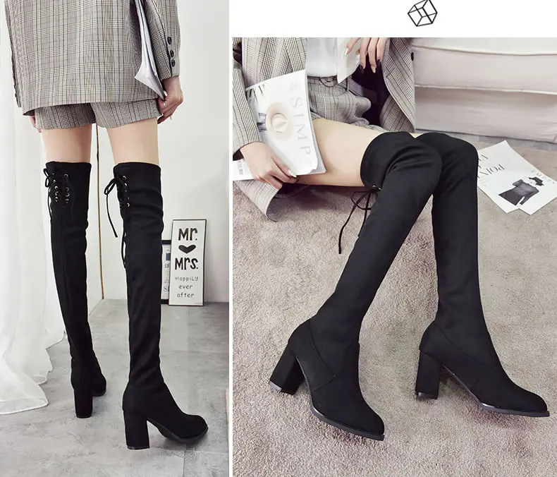 2018-Fashion-Women-Boots-Spring-Winter-Over-The-Knee-Heels-Quality-Long ...