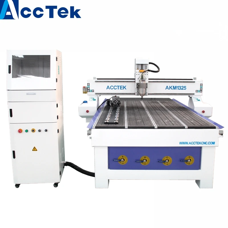Jinan 1325 4 axis wood cnc router milling machine with rotation lathe ...