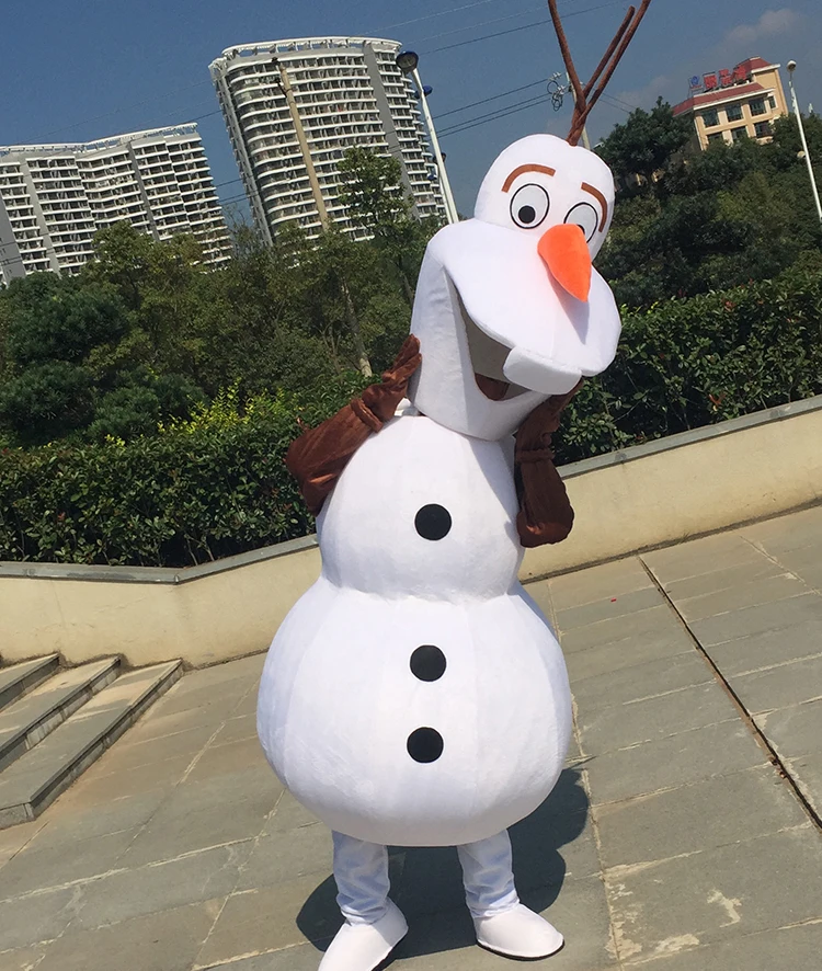 Adult New Smiling Olaf Mascot Costume Snowman Clothing Cartoon ...