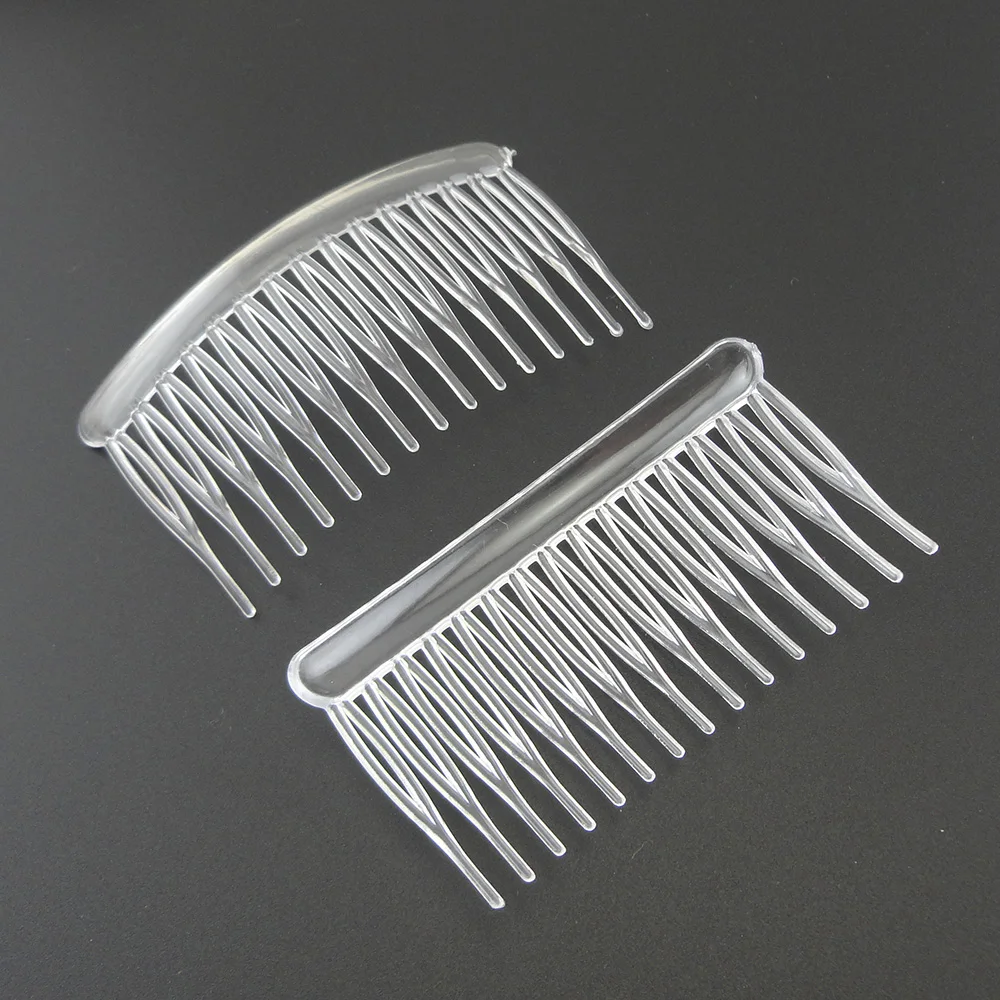 20PCS-4-5cm-8-0cm-15teeth-Clear-Plastic-Plain-Hair-Combs-Clips-for-DIY ...