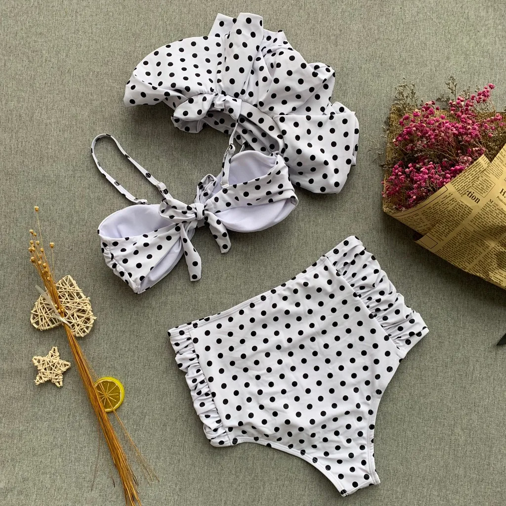 Sexy swimsuit girls Bikini 2019 Set Padded Swimwear Female Dot Fold ...