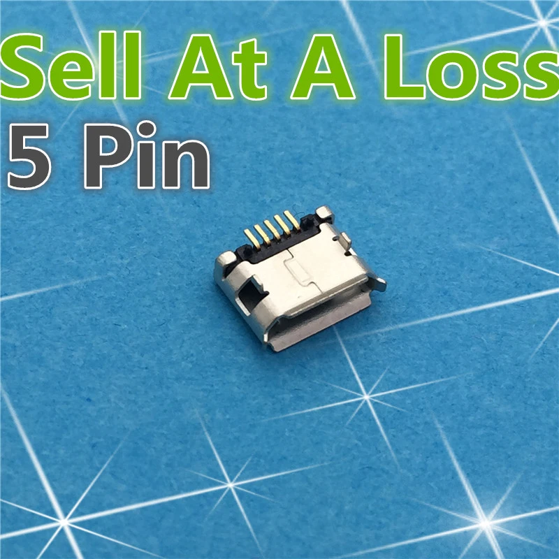 10pcs G21 Micro USB 5pin DIP Female Connector For Mobile Phone Mini USB ...