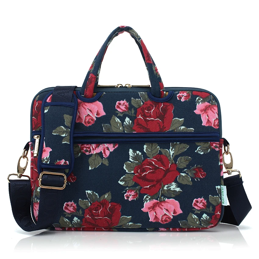 2016 Newest Kayond Canvas Handbag Peony Print Laptop Shoulder Bag