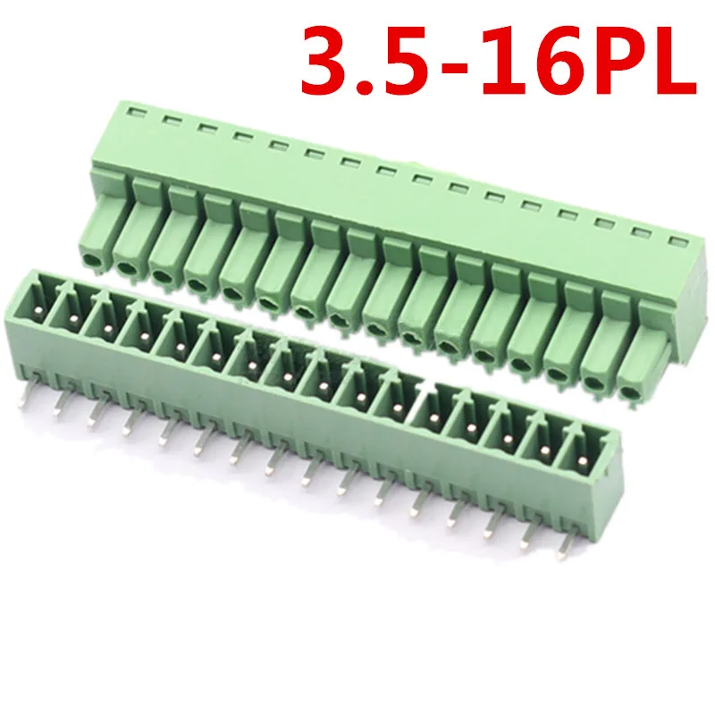 10sets 16Pin pcb Right Angle Bend 15EDG 3.5mm Pitch Universal Plug in ...