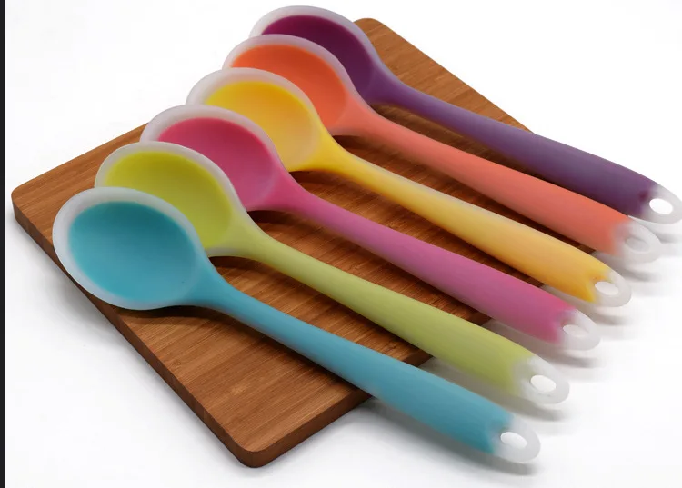 Home Use Mini Silicone Spoon Colorful Heat Resistant Spoons Kitchenware ...