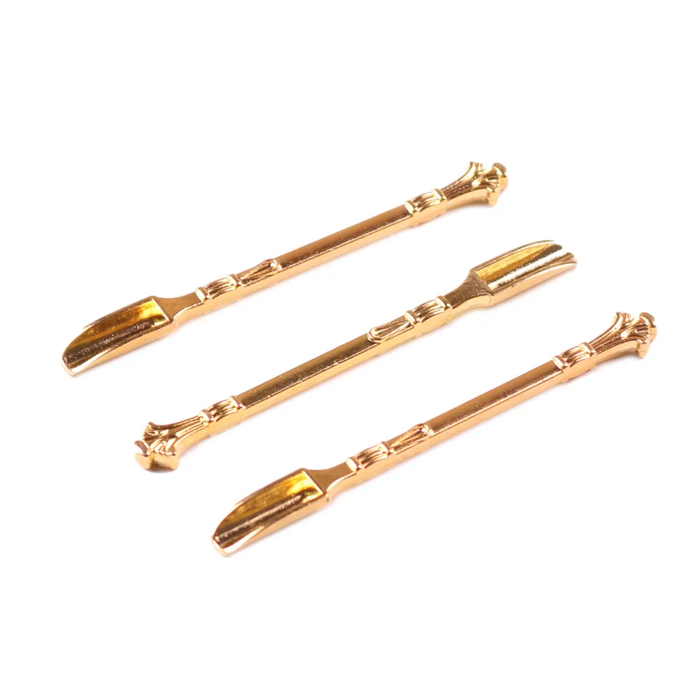 3pcs Aluminum Alloy Gold Snorter Snuff Spoon Mini Shovel Medicine Spoon ...