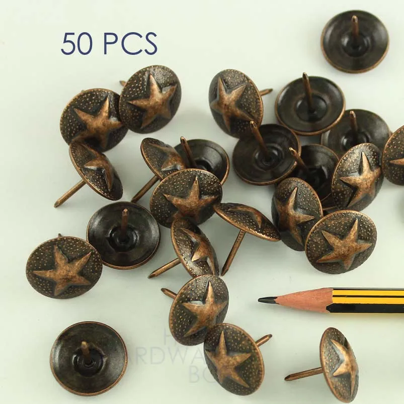 upholstery antique bronze round tack nail furniture star rivet leather ...