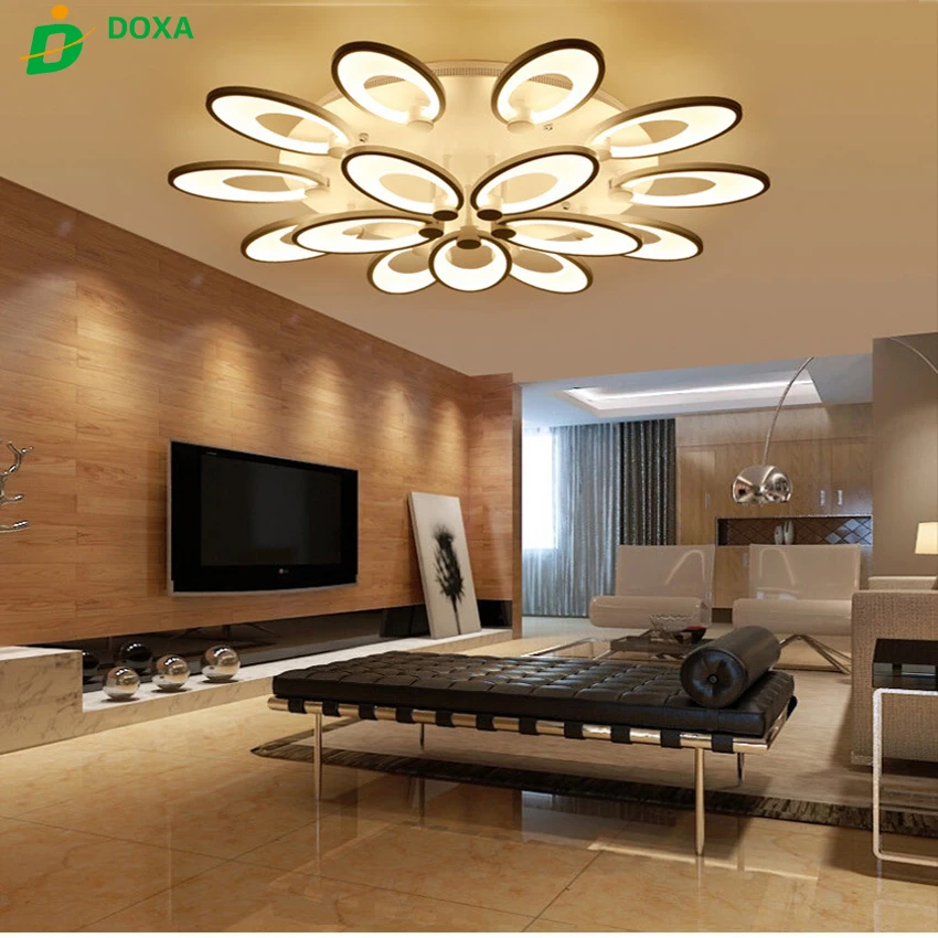 Dimmable Rf Remote Control Chandelier For Living Room Bedroom Modern ...