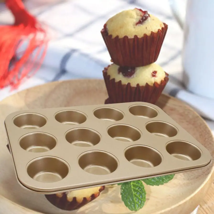 Carbon Steel 12 Cups Cake Baking Mold Mini Muffin Bun Cupcake Baking Carbon Steel 12 Cups Cake Baking Mold Mini Muffin Bun Cupcake Baking