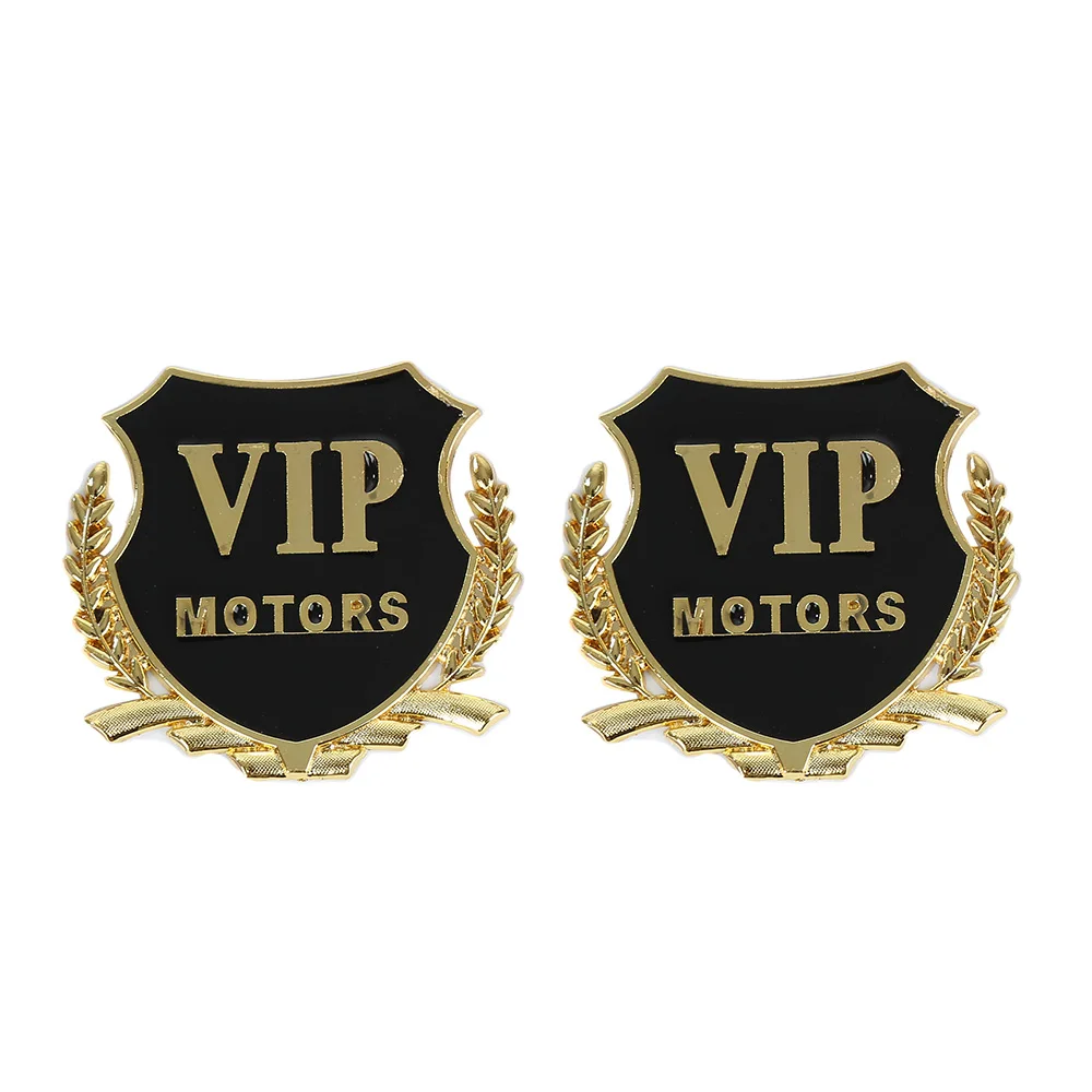 2 Pcs three dimensional metal Car Styling Fashion Metal Stickers VIP ...