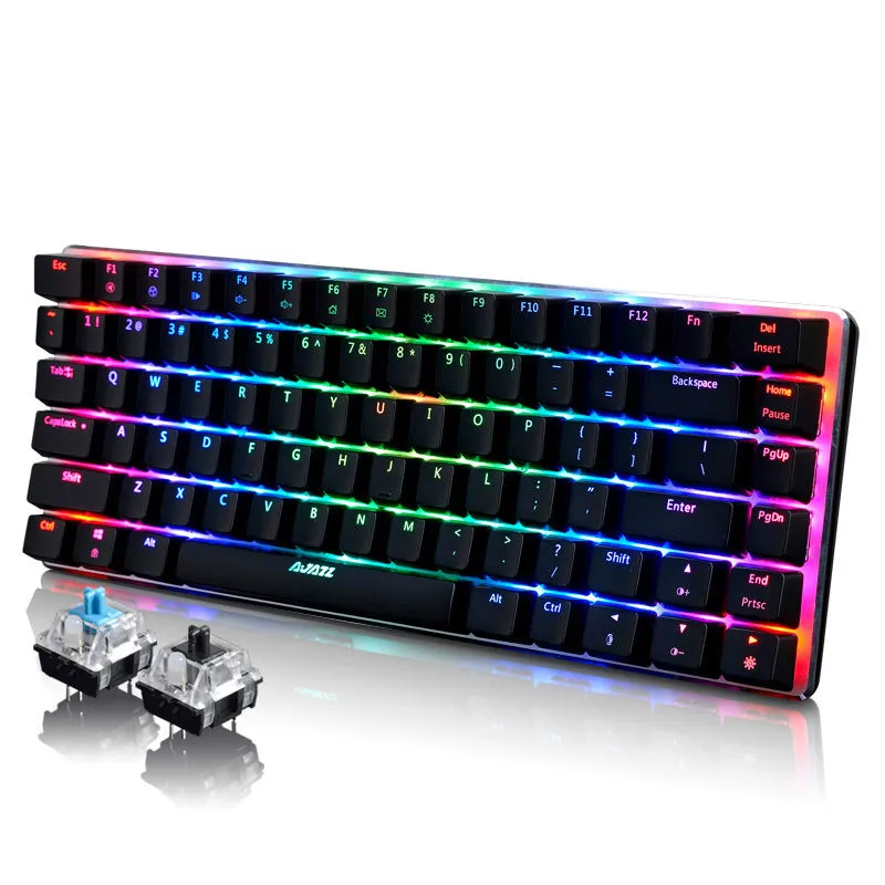AJAZZ AK33 Geek RGB Backlit Mechanical Gaming Keyboard Blue/Black ...