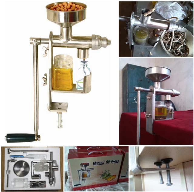 Hand crank oil press, oil expeller, Household stainless steel oil ...
