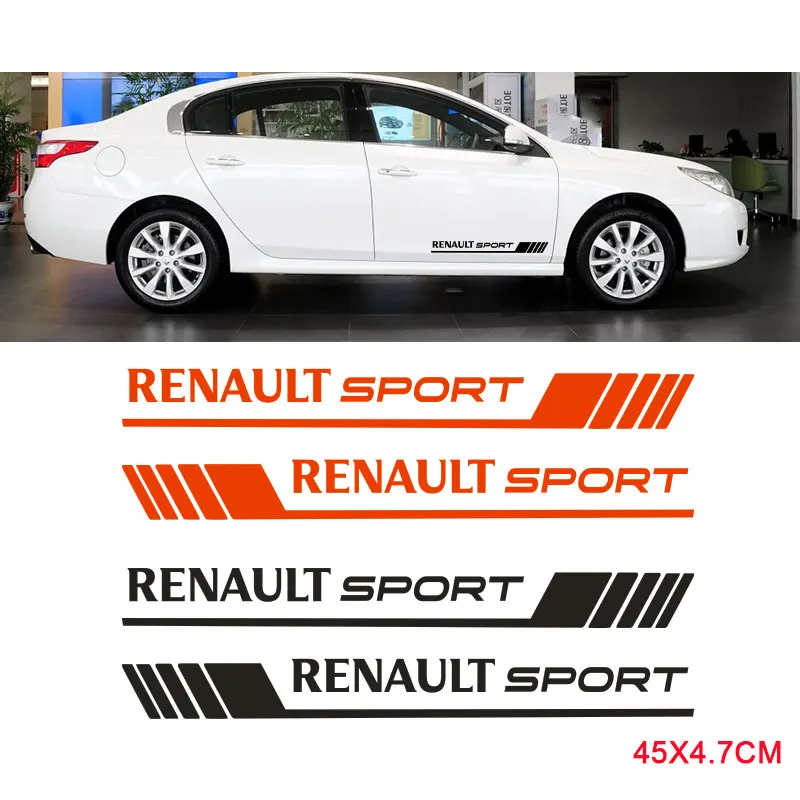 09 2 pcs Car Styling For Renault Sport Side Door Decals Stickers|Car ...