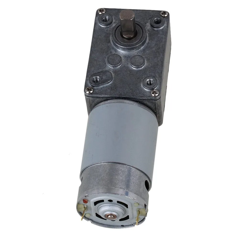 6000 RPM 직각 고 토크 터보 24V 전기 웜 기어드 DC 모터 (금속 출력 샤프트 포함) 44RPM 176RPM ...
