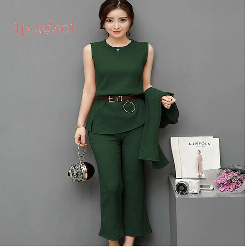 4 Piece Set Women Dress Suit 2017 Elegant summer Autumn Women Sweet ...