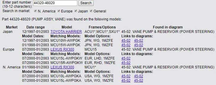 Насос рулевого управления, совместимый с Toyo-ta Lex-us OEM 44320-48020 ...