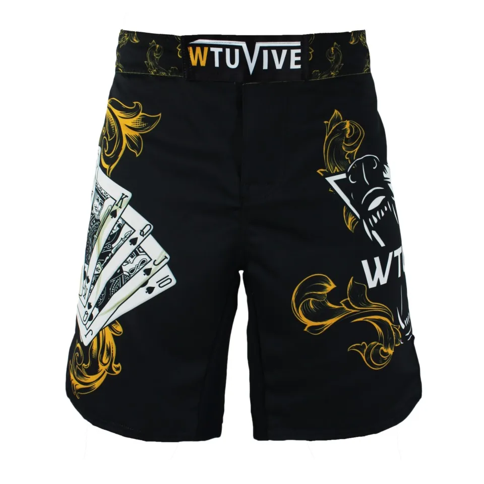 SUOTF Men's Yellow Poker Warrior Boxing Fitness Breath boxing shorts ...