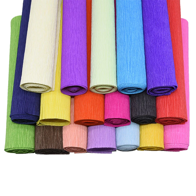 250*25cm Decorative Origami Crinkled Crepe Paper Craft DIY Flower Make ...