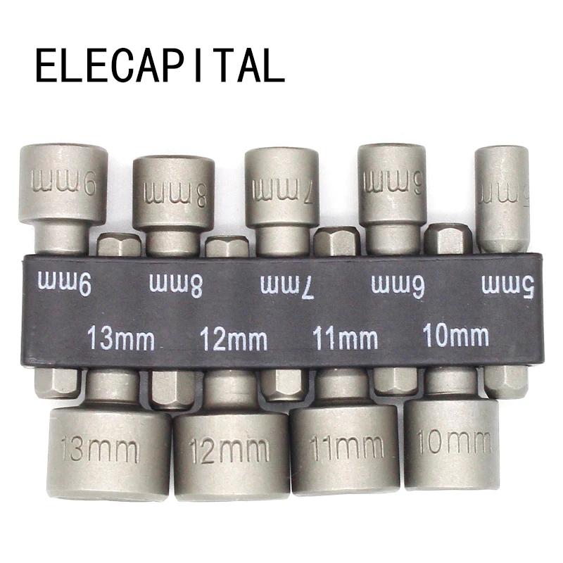 9pcs/set 5mm-13mm Hex Socket Sleeve Nozzles Magnetic Nut Driver Set ...