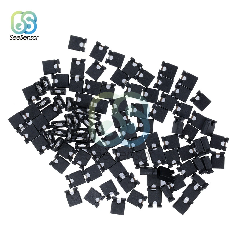 100pcs Pin Header Jumper Blocks Connector Jumper Cap Wire Housings 2 ...