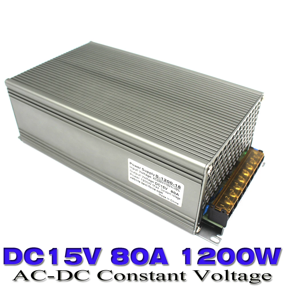 High Power DC 15V 80A 1200W Power Supply Switching Transformers 110V ...