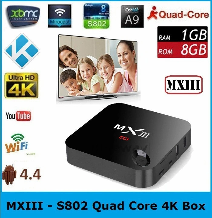 Original MX3 MX Android TV Box MXIII M82 Amlogic S802 Quad Core Mini PC ...