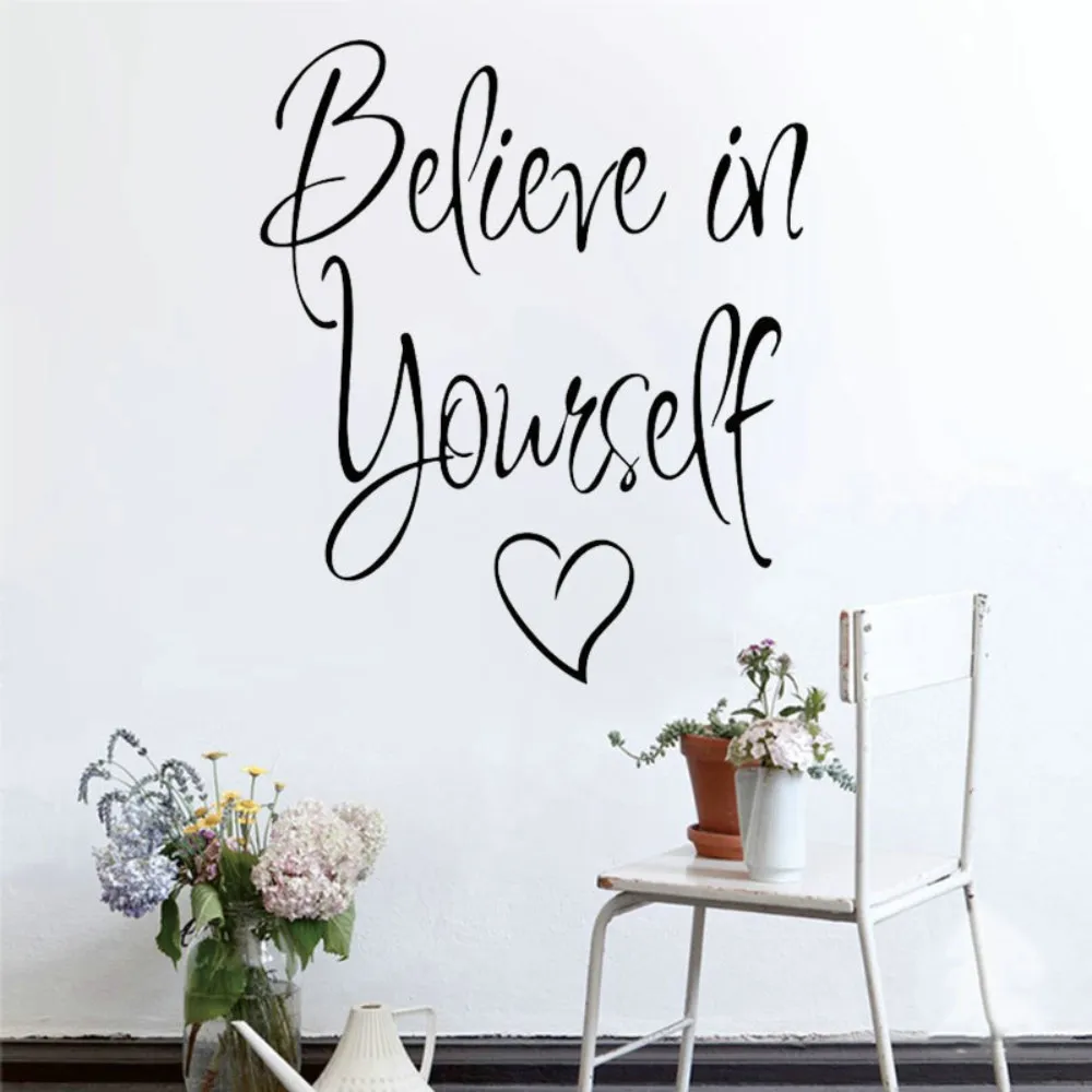 Believe In Yourself Home Wall Stickers DIY Removable Letters Art Vinyl ...