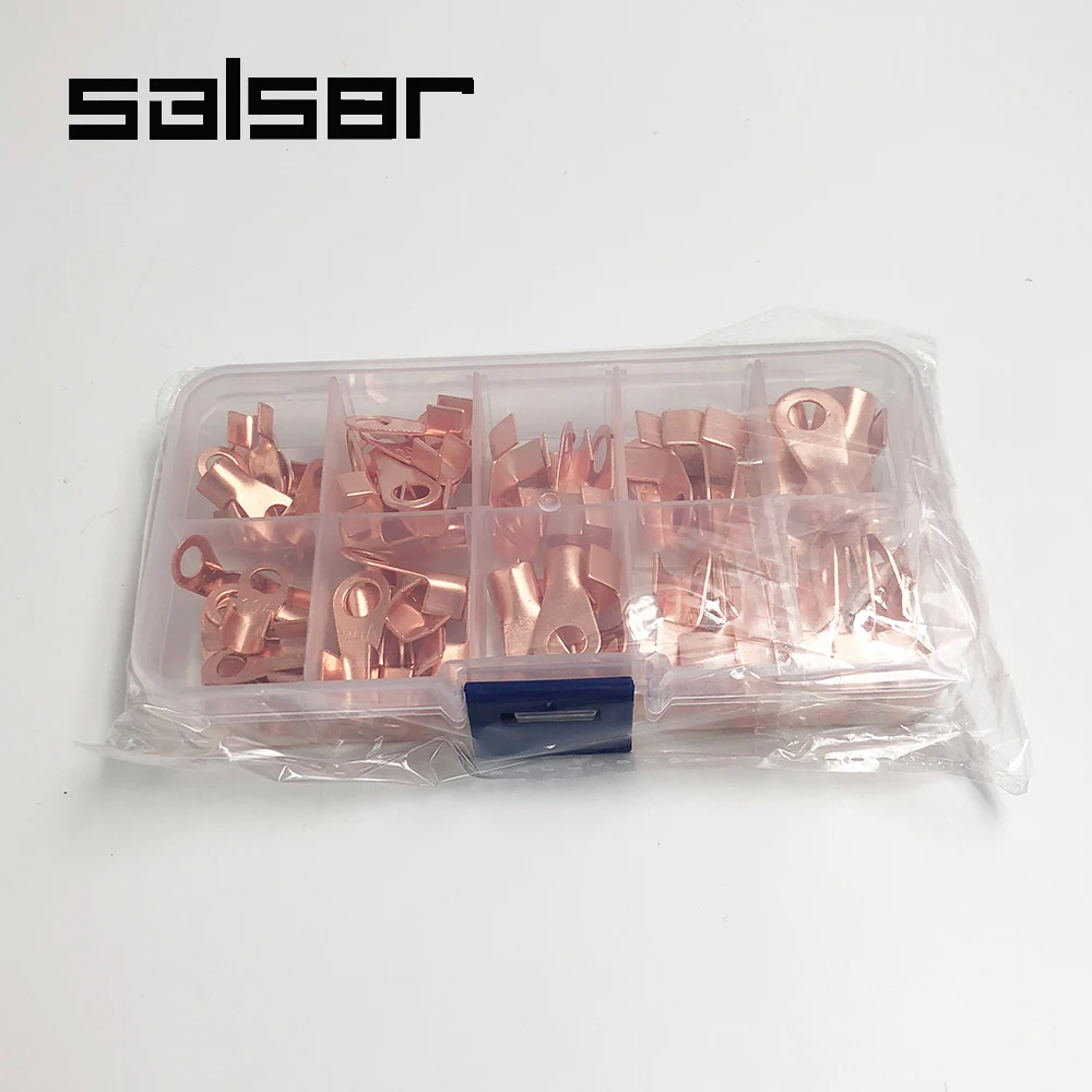 70PCS/BOX Red Copper Circular Splice Naked lugs Open Electrical Wire ...