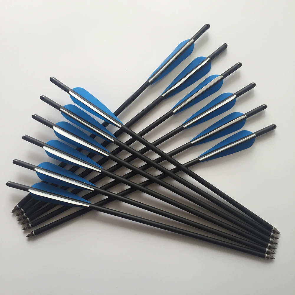17" 20" 22" OD 8.8MM Mixed Carbon Archery Hunting Arrows Blue and White ...
