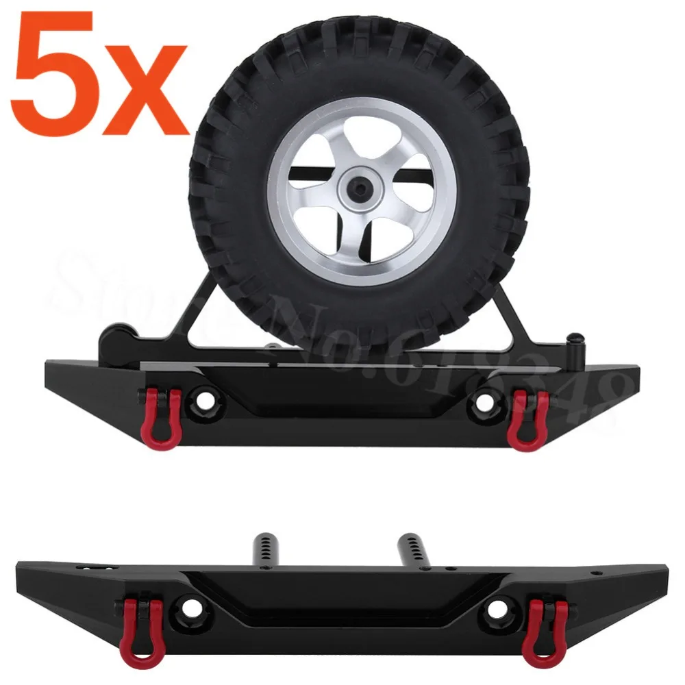 5sets/lot Rc Aluminum Rear Bumper With Spare Tire Carrier For 1/10th ...