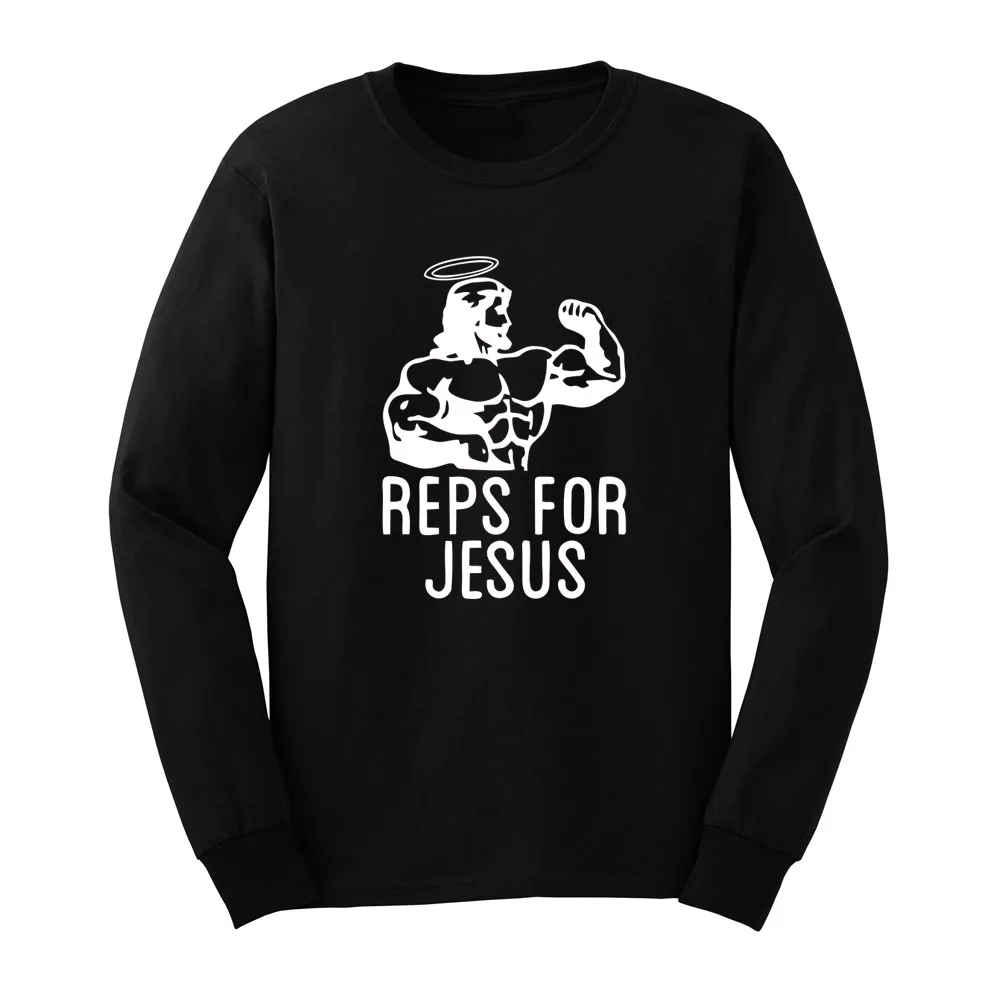 Loo Show Mens Reps For Jesus Long Sleeve Casual T Shirts Men Tee In T