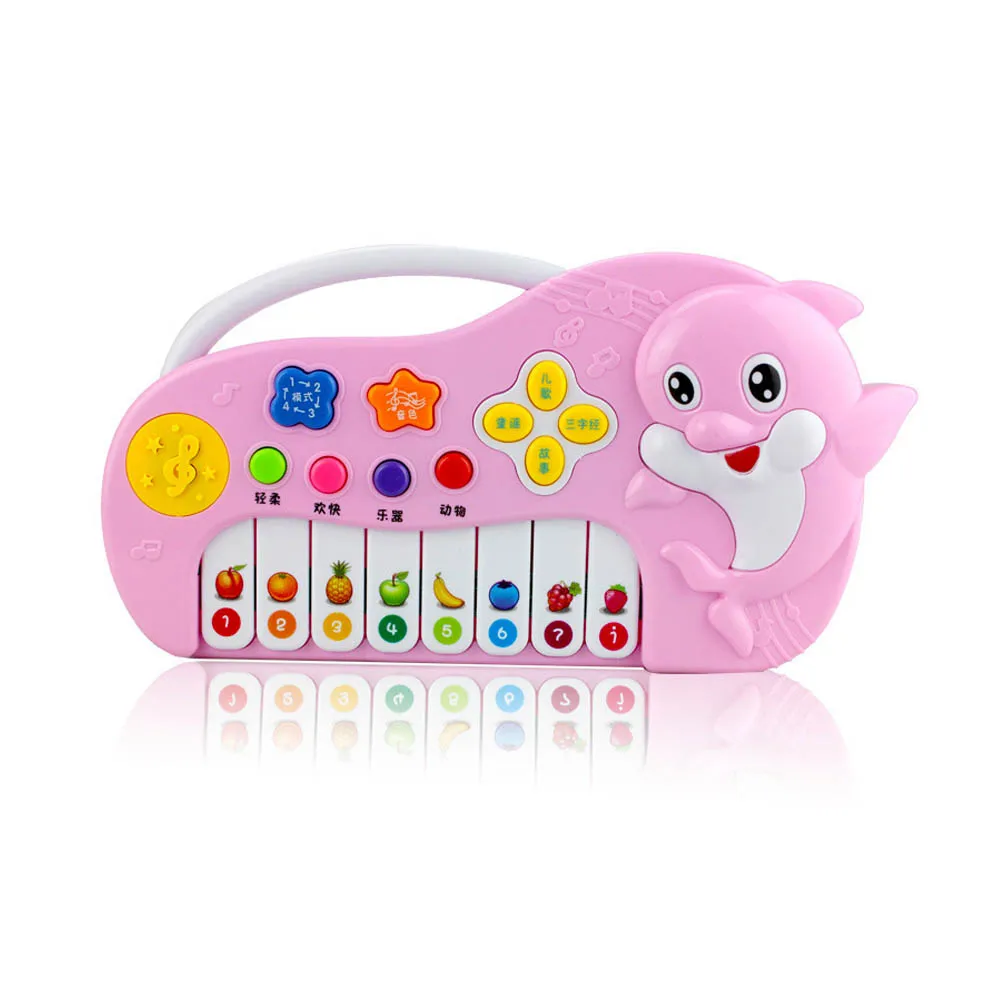 Electronic Piano Keys Simulation Musical Instrument Cartoon Dolphin ...
