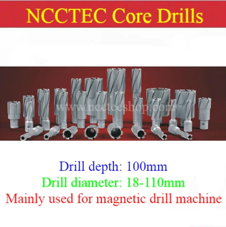 [4'' 100mm Drill Depth] 18-110mm T.c.t. Annular Cutter Carbide Tipped ...