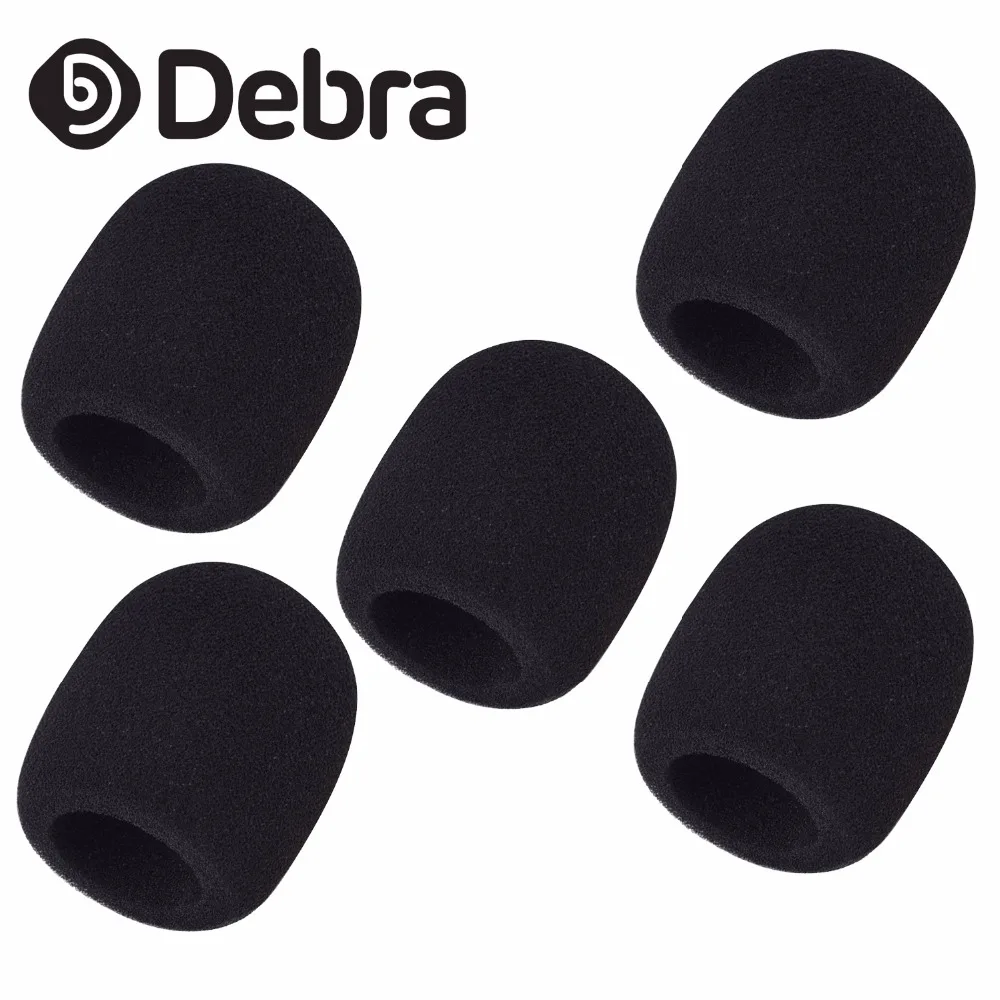 Debra Audio 5 Piece Black Foam Mic Cover Handheld Microphone Windscreen ...
