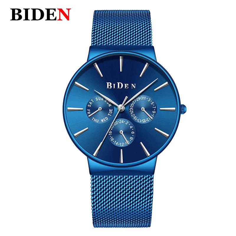 Marca de lujo de BIDEN Relojes hombres impermeable cuarzo reloj de ...