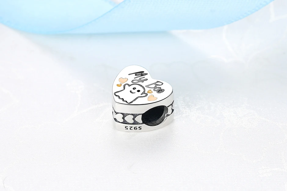 Authentic 925 Sterling Silver Charm Bead Halloween My Boo Romantic ...
